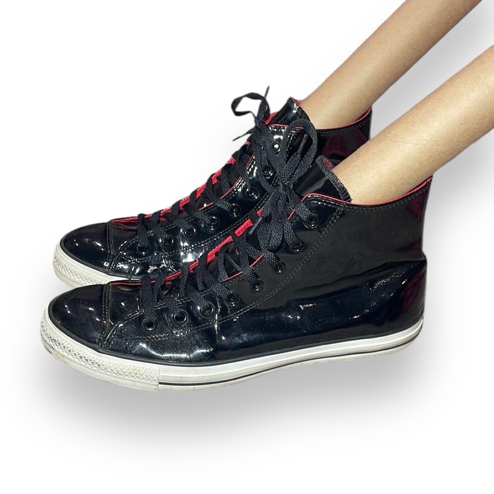 Rare Converse Chuck Taylor All Star Patent Leather Bl… - Gem